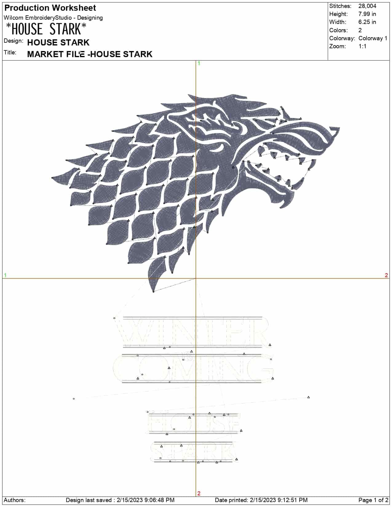 House Stark - 24by7 Digitizing